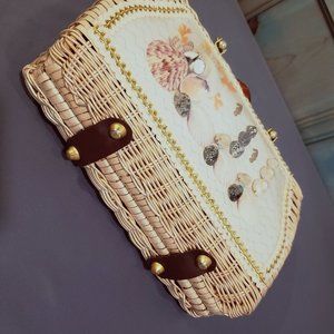Unique Vintage | Bags | Vintage Seashell Wicker Box Purse New | Poshmark